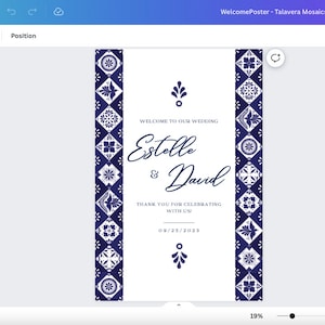 Mexican Talavera Wedding Welcome Sign Template - Blue Talavera Mosaics ...