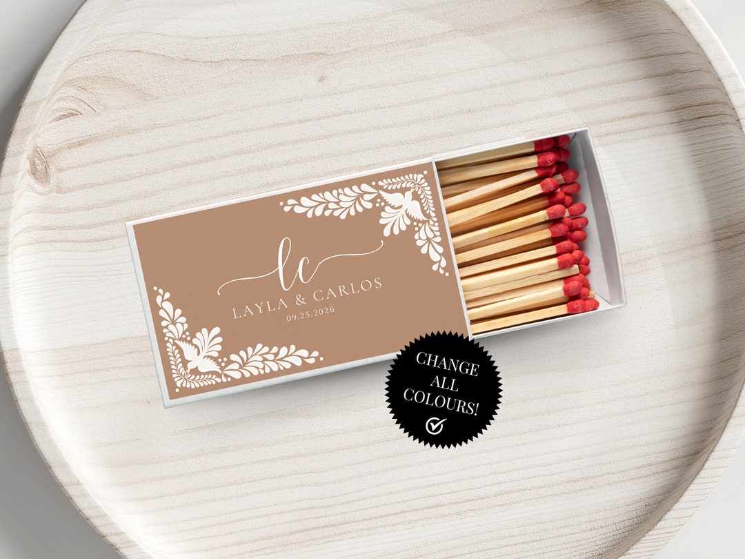 Matchbox Favor Template | Wedding Matches Favors | Unique Wedding ...