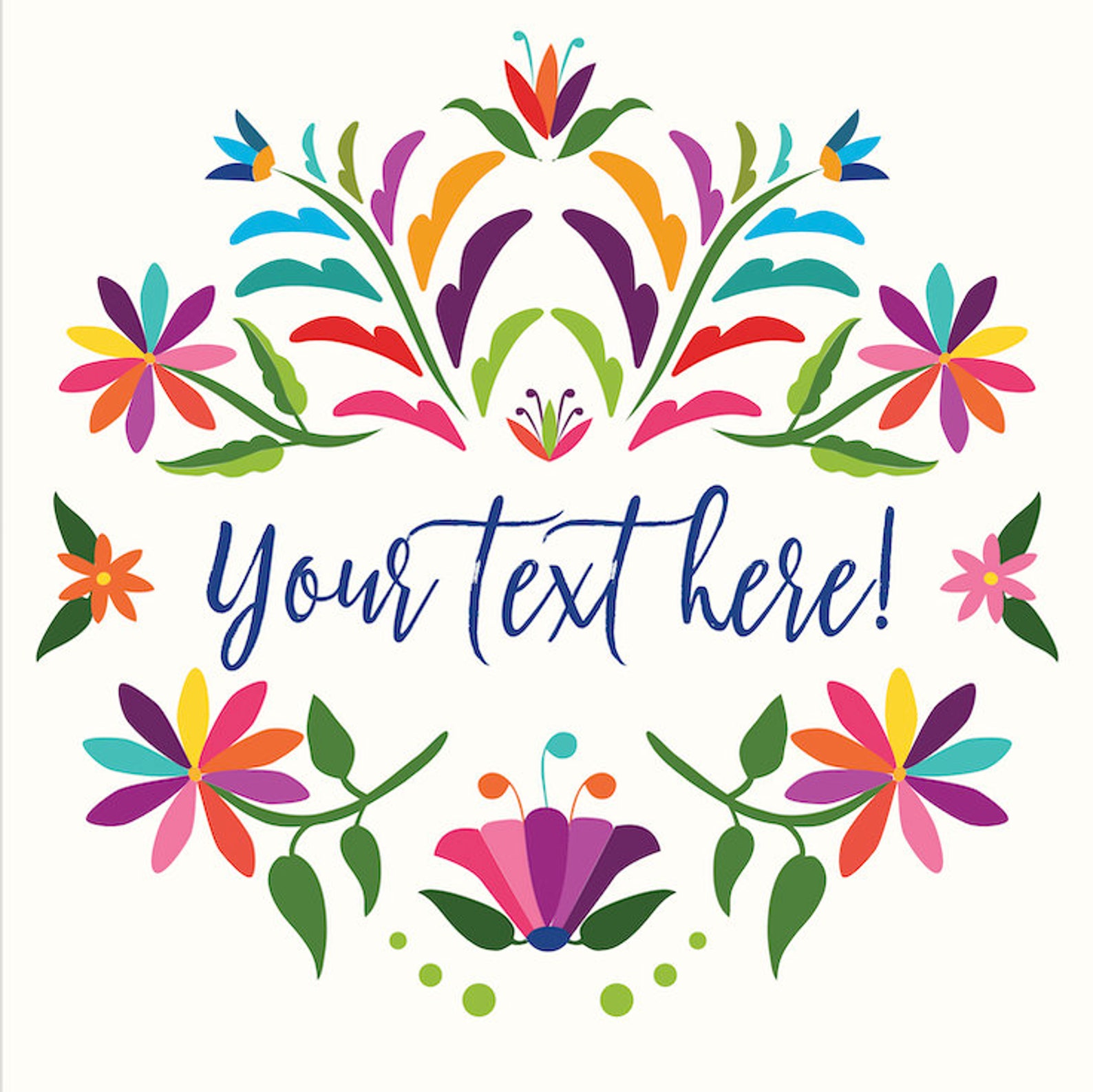 Mexican Otomí Style Customizable Stamp Design Digital Files Clipart SVG ...