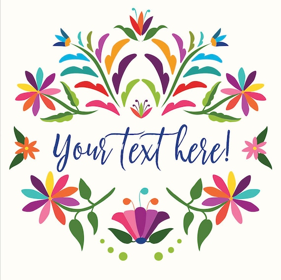 Mexican Otomí Style Customizable Stamp Design Digital Files - Etsy