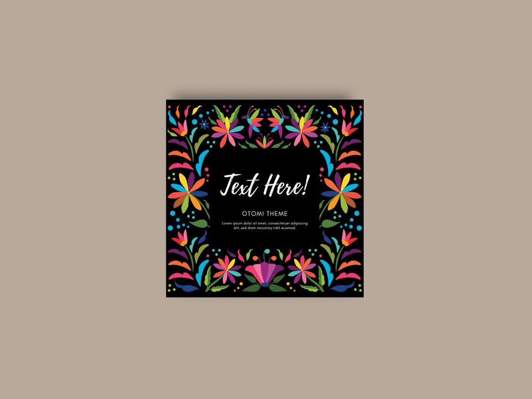 Mexican Otomi Floral Template | Colorful Otomi Design Printable ...