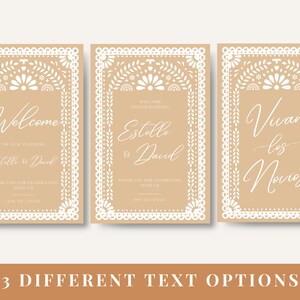 Papel Picado Wedding Welcome Sign Templates | Set of 3 Formats ...