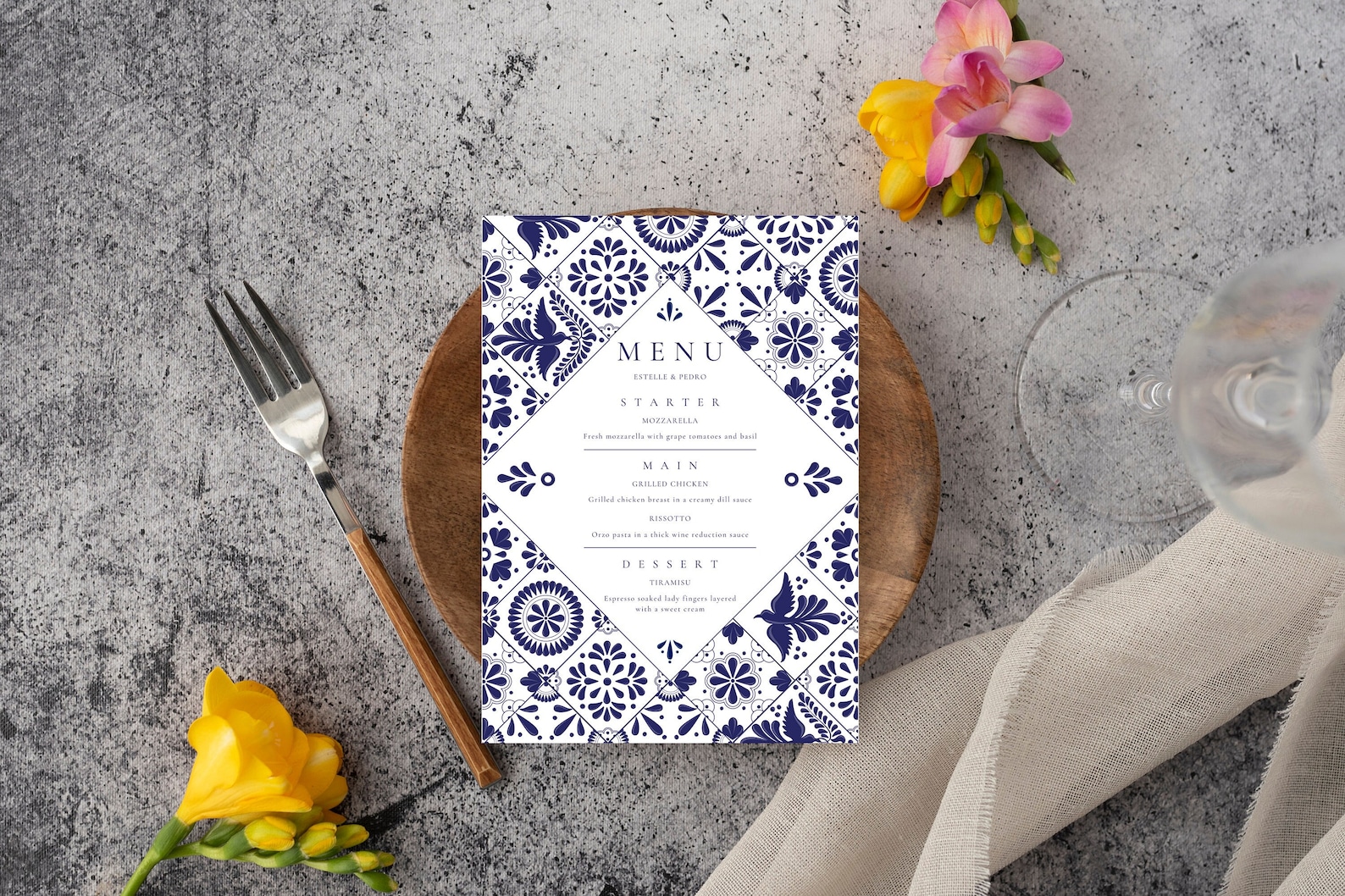 Mexican Talavera Tiles Menu Template #3 - Digital Format for ...
