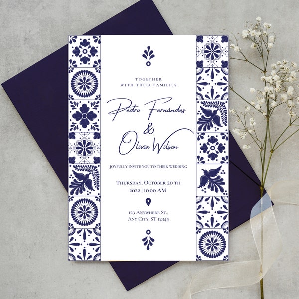Spanish Talavera Wedding Invitation - Etsy