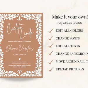 Cielito Lindo Baby Shower Invitation Template Talavera Gender Neutral ...