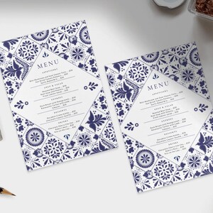 Mexican Talavera Tiles Menu Template #3 - Digital Format for ...