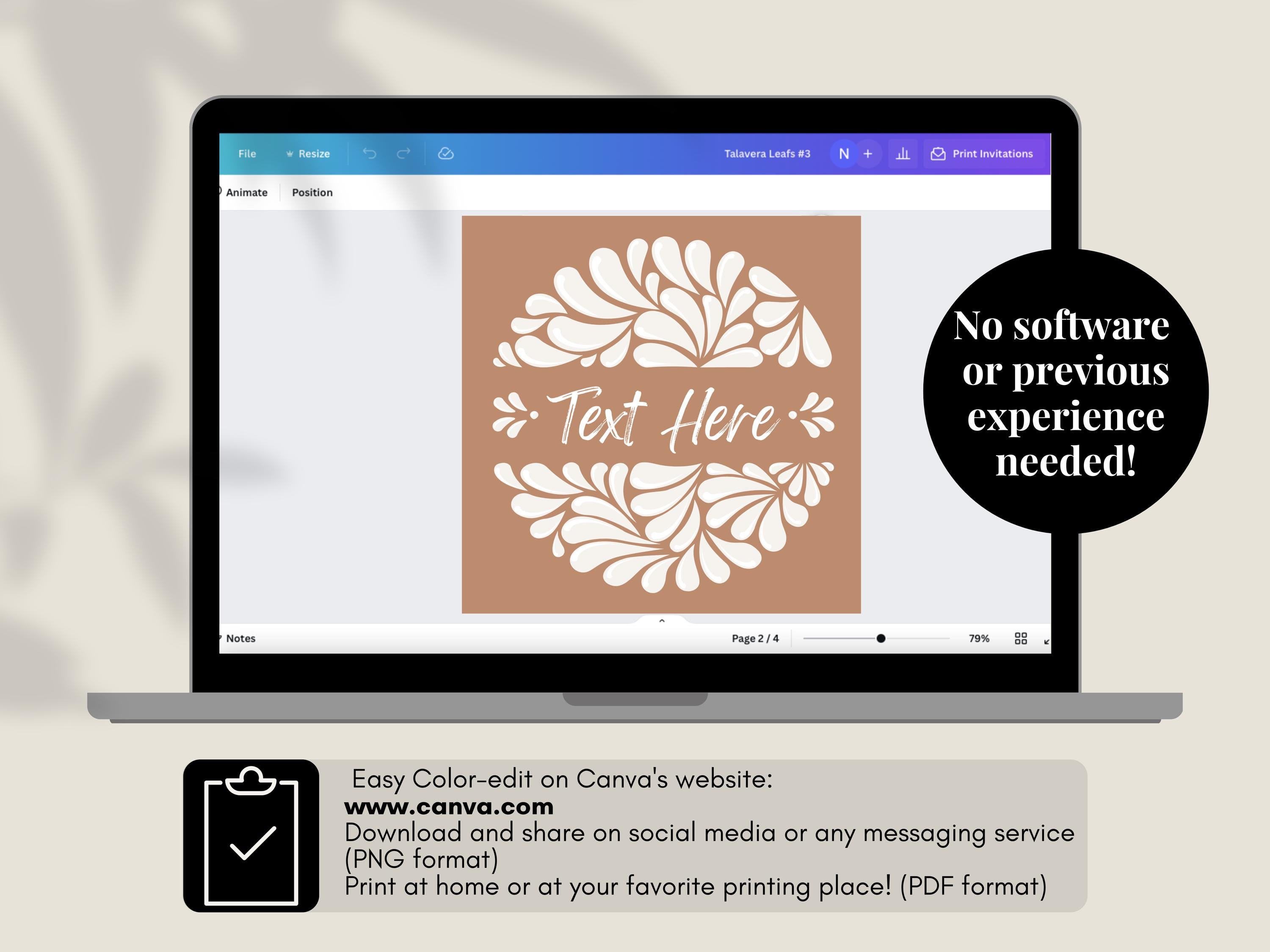 Mexican Talavera Label Template | Round Digital Sticker | Talavera Gift ...