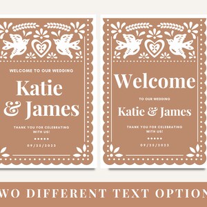 Mexican Papel Picado Wedding Welcome Sign Templates | Set of 3 Formats ...