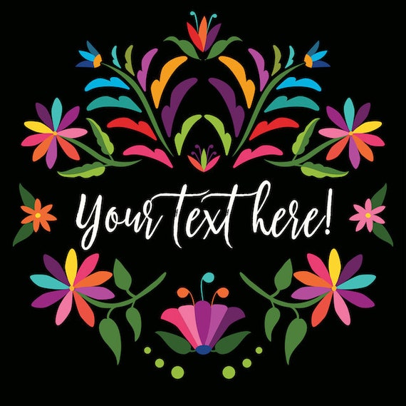 Mexican Otomí Style Customizable Stamp Design Digital Files | Etsy