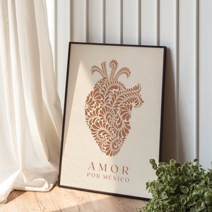 Mexico Printable Wall Art | Talavera Heart Abstract Print | Modern ...