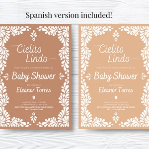 Cielito Lindo Baby Shower Invitation Template | Boho Gender Neutral ...