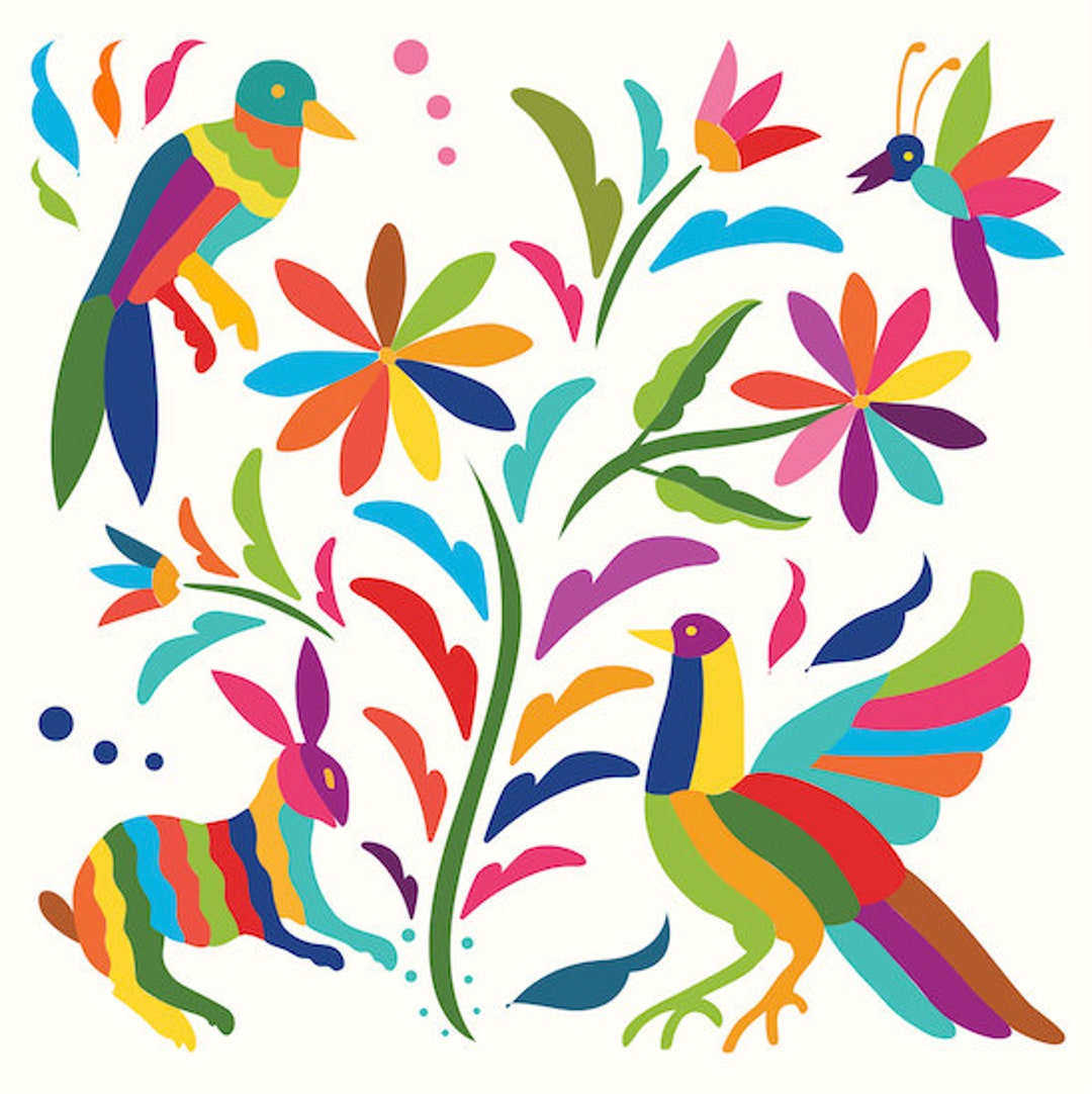 Mexican Otomí Style Design in Vector | Digital Download Files | Clipart ...