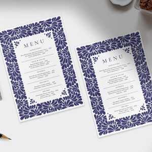 Mexican Talavera Menu Templates for Weddings & Restaurants #8. Includes ...
