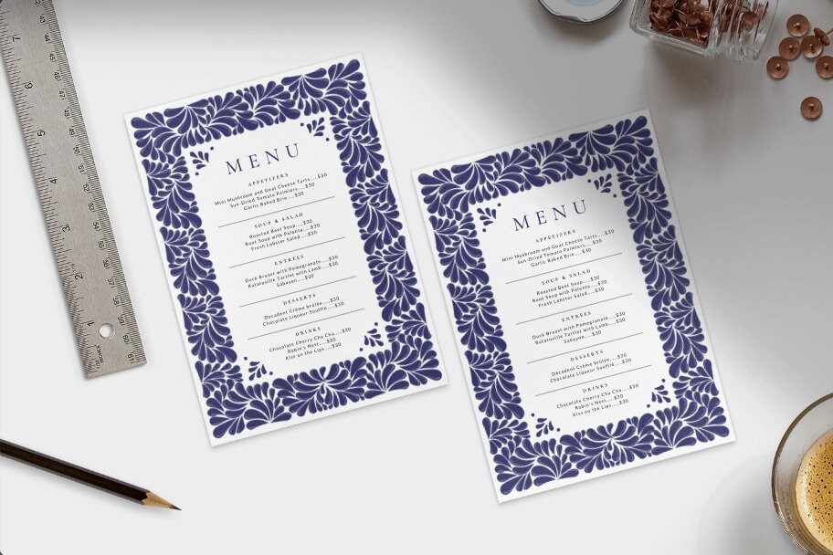 Mexican Talavera Menu Templates for Weddings & Restaurants 8. - Etsy España