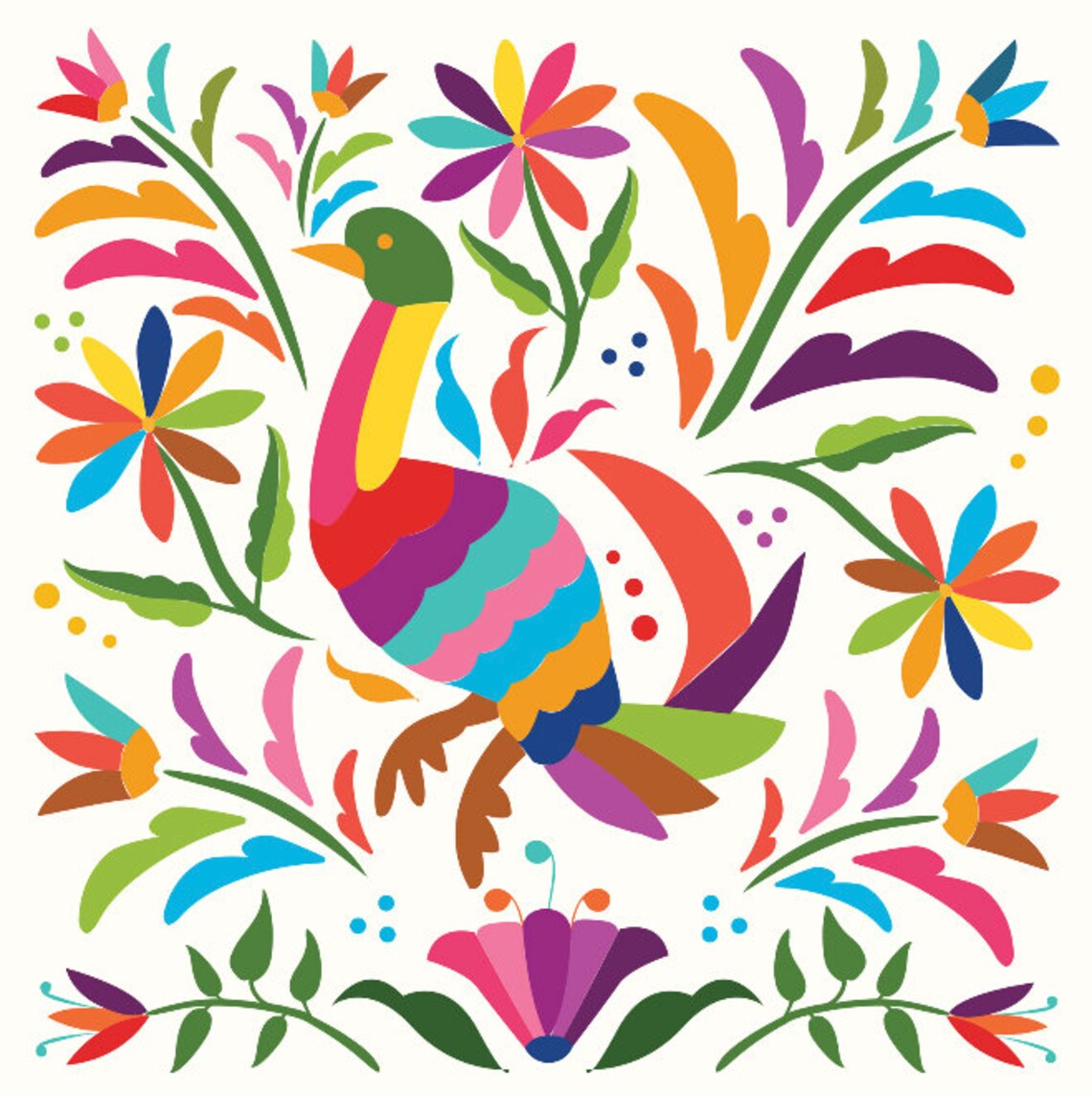 Mexican Otomí Style Design in Vector | Digital Download Files | Clipart ...