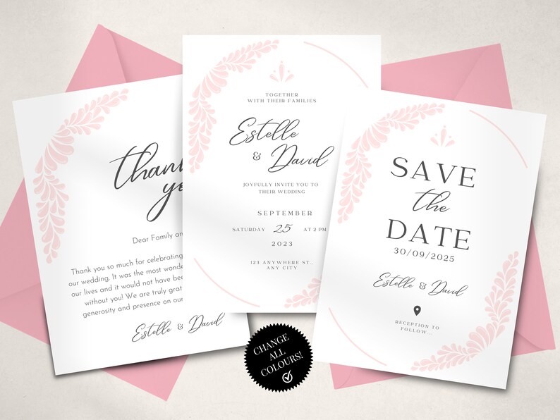 Wedding Invitation & Save the Date Template Bundle | Wedding Signage ...