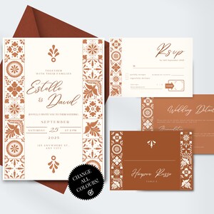 Wedding Invitation Template Bundle | Mexican Talavera Destination ...