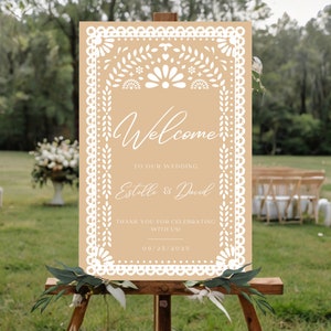 Papel Picado Wedding Welcome Sign Templates | Set of 3 Formats ...