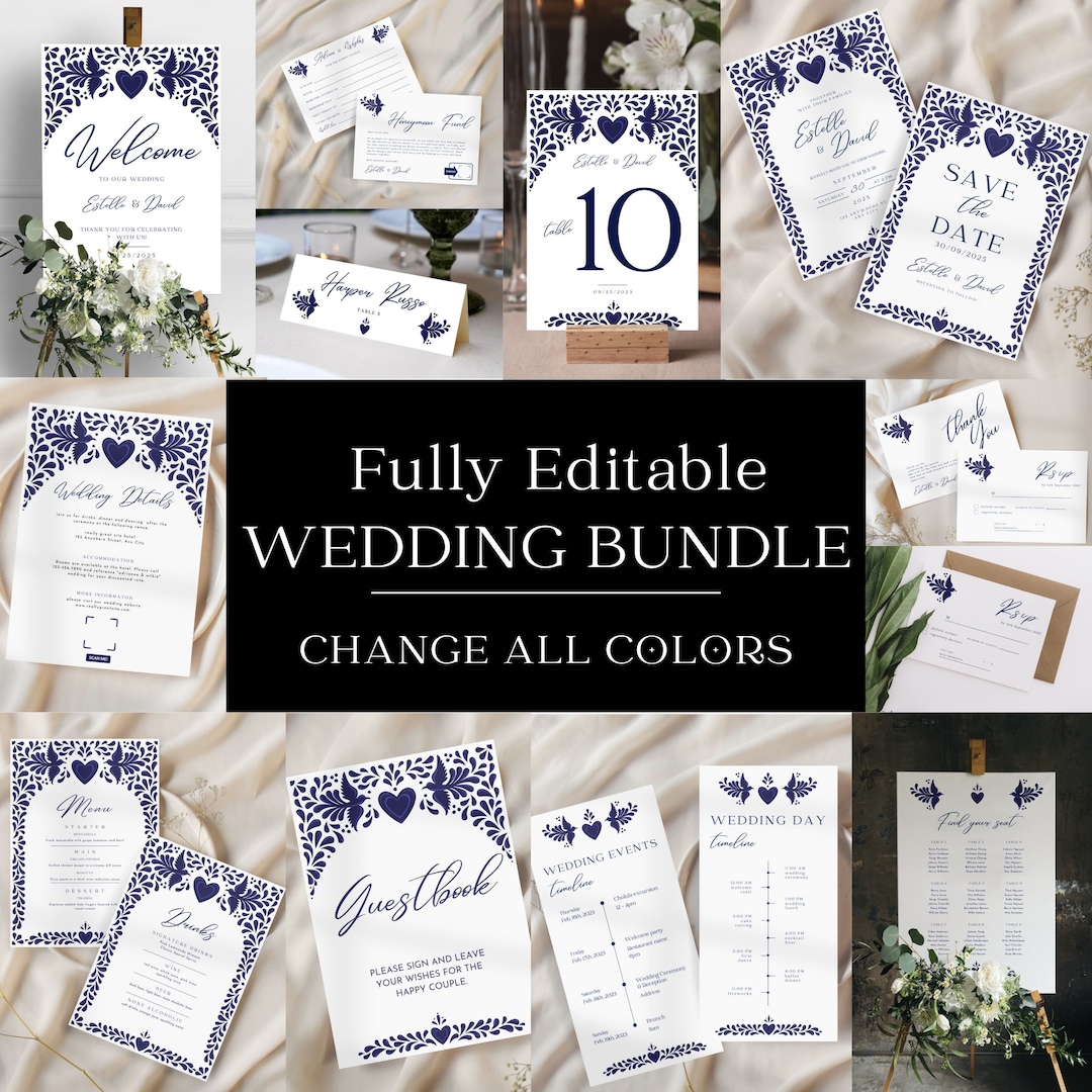 Wedding Bundle Template | Modern Wedding Sign Templates | Unique ...