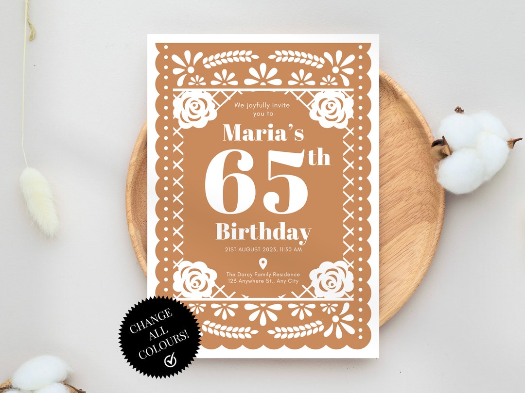 Papel Picado Birthday Invitation Template Set of 2 | Spanish + English ...