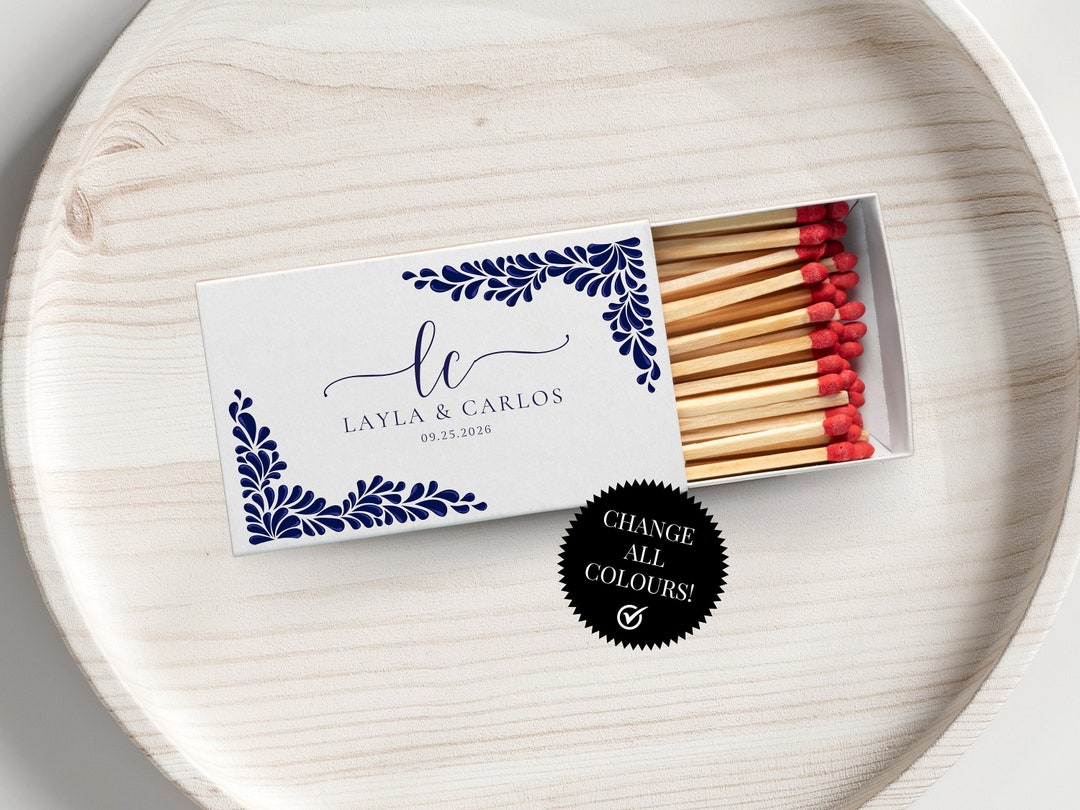 Matchbox Favor Template Wedding Matches Favors Unique Wedding ...