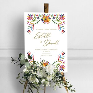Mexican Wedding Welcome Sign Template - Colorful Otomi Design #4 - Easy ...