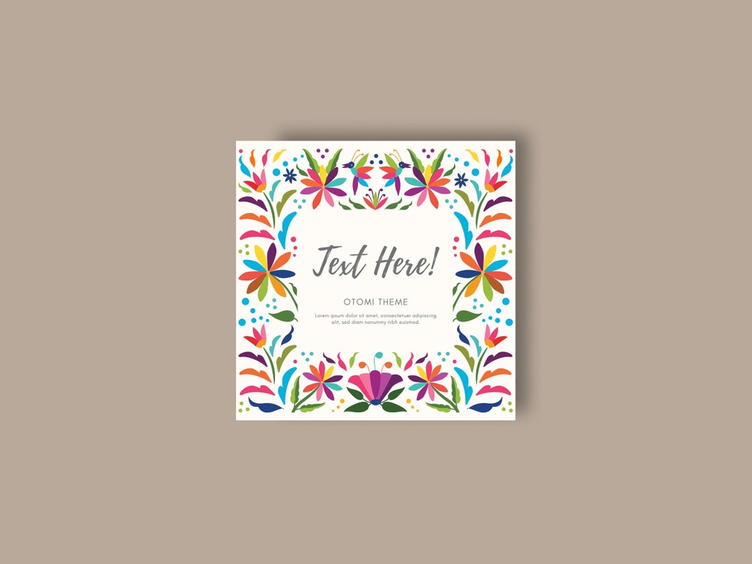 Mexican Otomi Floral Template | Colorful Otomi Design Printable ...