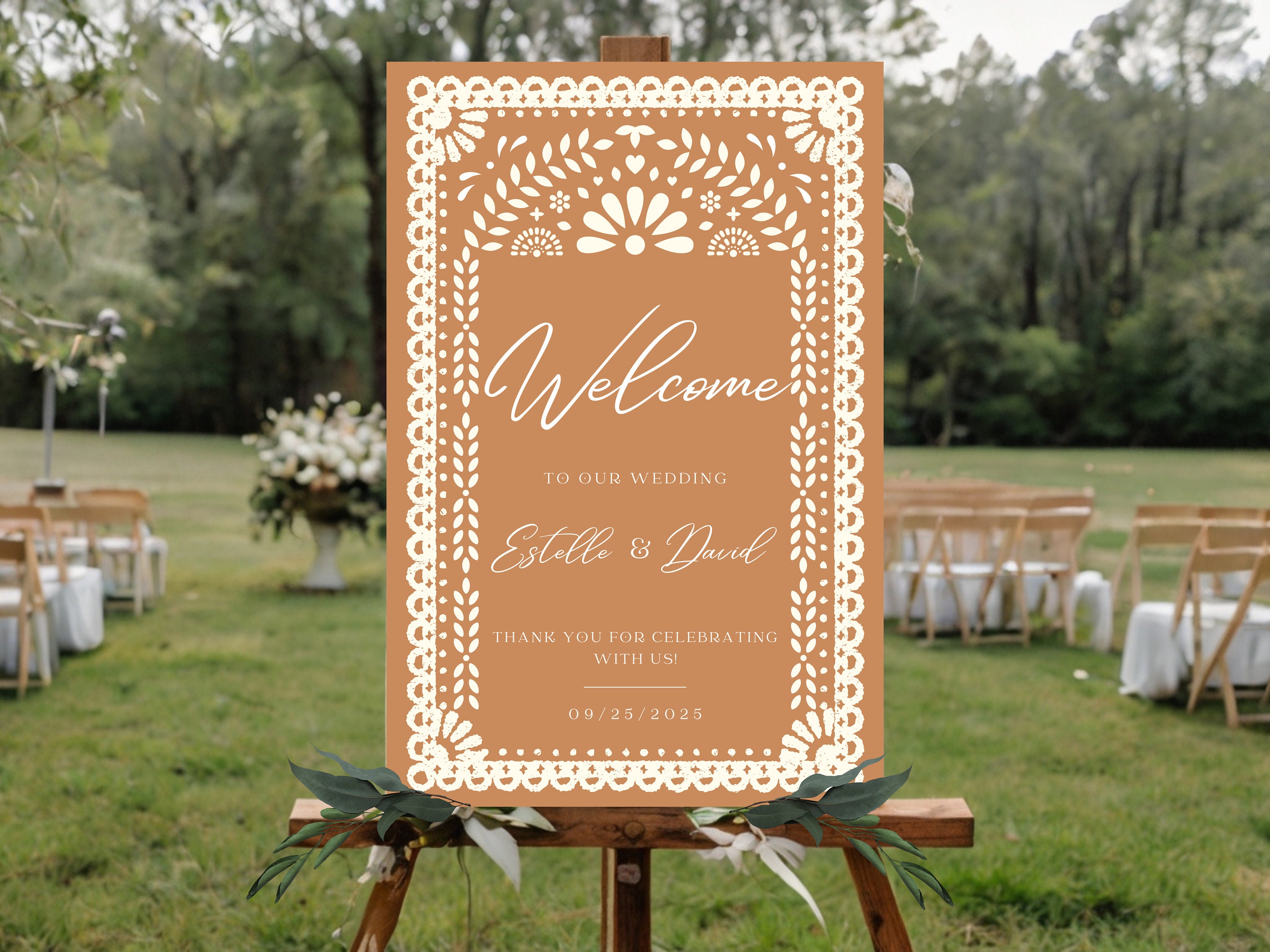 Papel Picado Wedding Welcome Sign Templates | Set of 3 Formats | "long ...