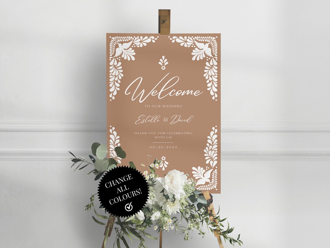 Modern Wedding Welcome Sign Templates | Set of 3 Formats | Mexican ...