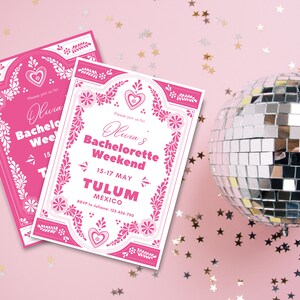 Bachelorette Party Invitation & Itinerary Template Set | Mexican ...