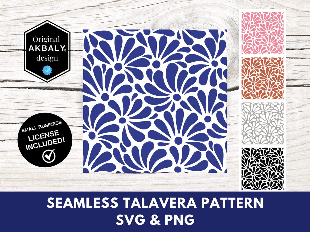 Mexican Talavera Seamless Pattern SVG & PNG | Talavera Tile Pattern in ...