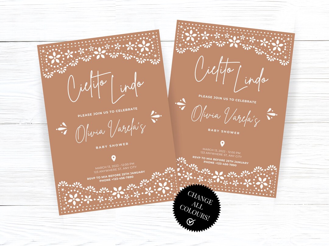 Cielito Lindo Baby Shower Invitation Template Boho Gender Neutral Baby ...
