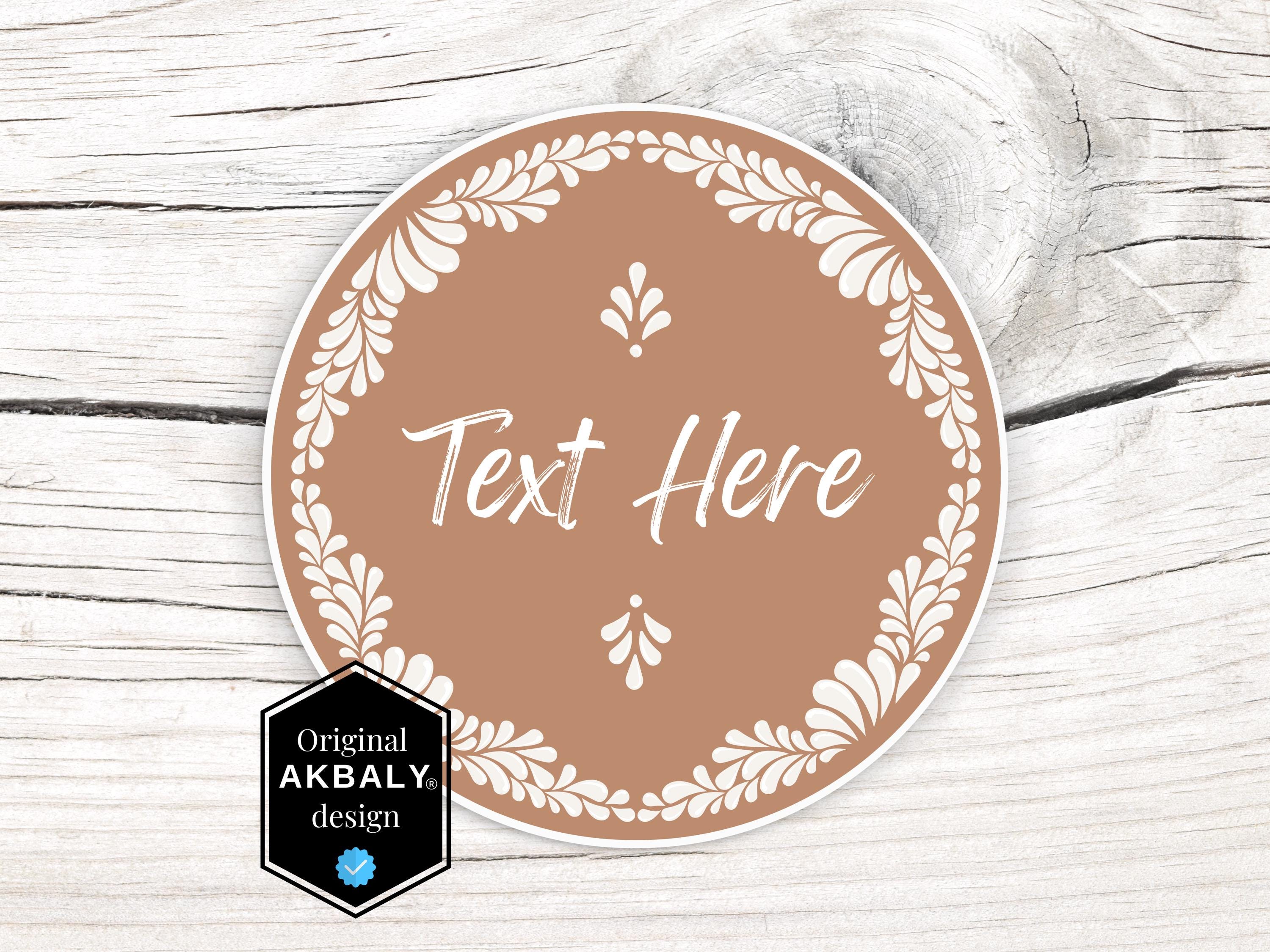 Mexican Talavera Label Template | Round Digital Sticker | Talavera Gift ...