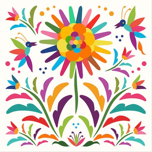 Mexican Otomí Style Customizable Stamp Design Digital Files - Etsy