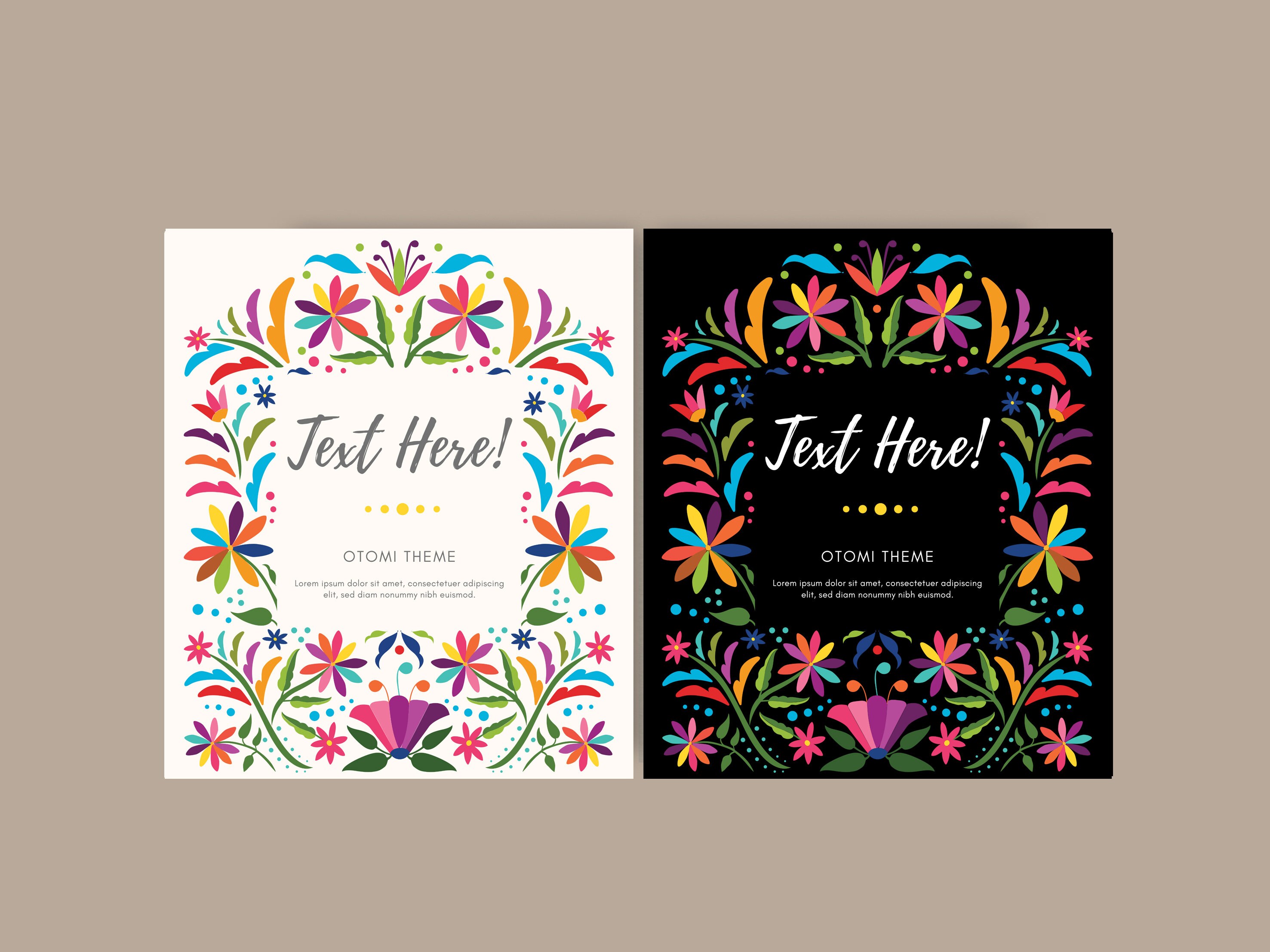 Mexican Otomi Floral Template | Otomi Design Printable | Digital Floral ...