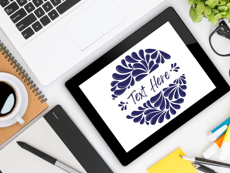 Mexican Talavera Label Template | Round Digital Sticker | Talavera Gift ...