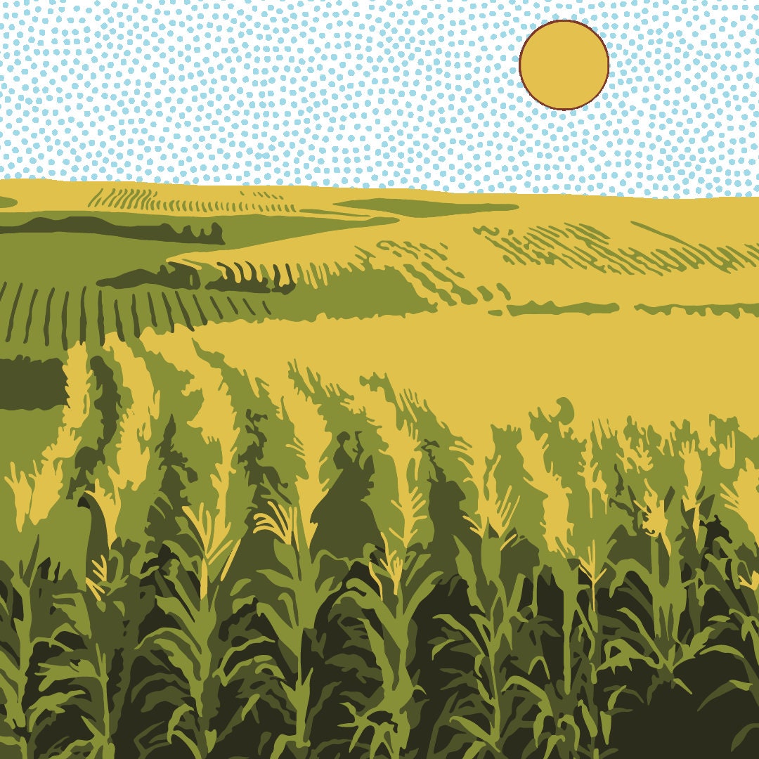 Corn Field Digital Art Print - Etsy