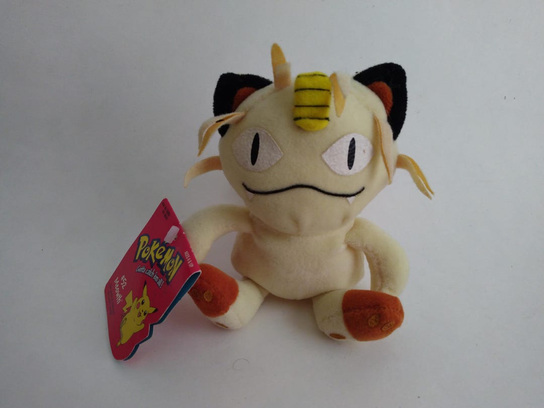Vintage 1998 Pokemon 52 MEOWTH Nintendo Hasbro Beanie Plush - Etsy