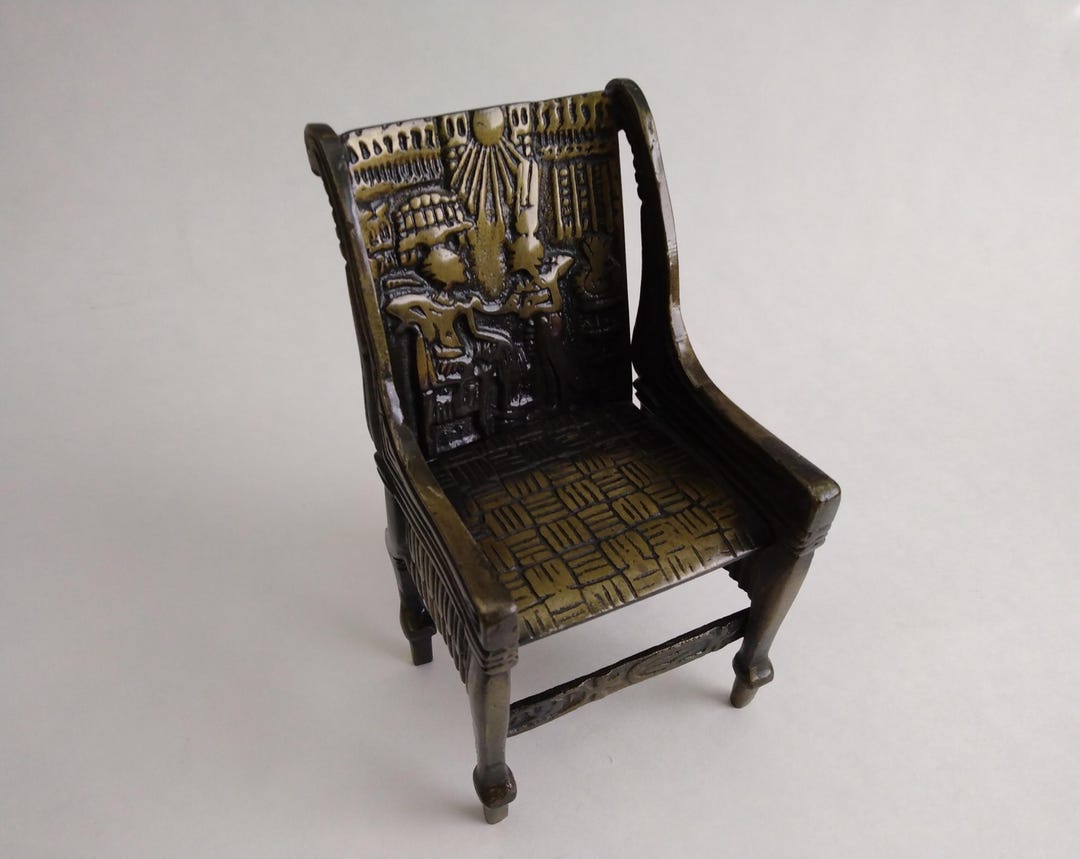 Vintage Egyptian Pharaoh King Tut Throne Chair Brass Ornate Egypt - Etsy