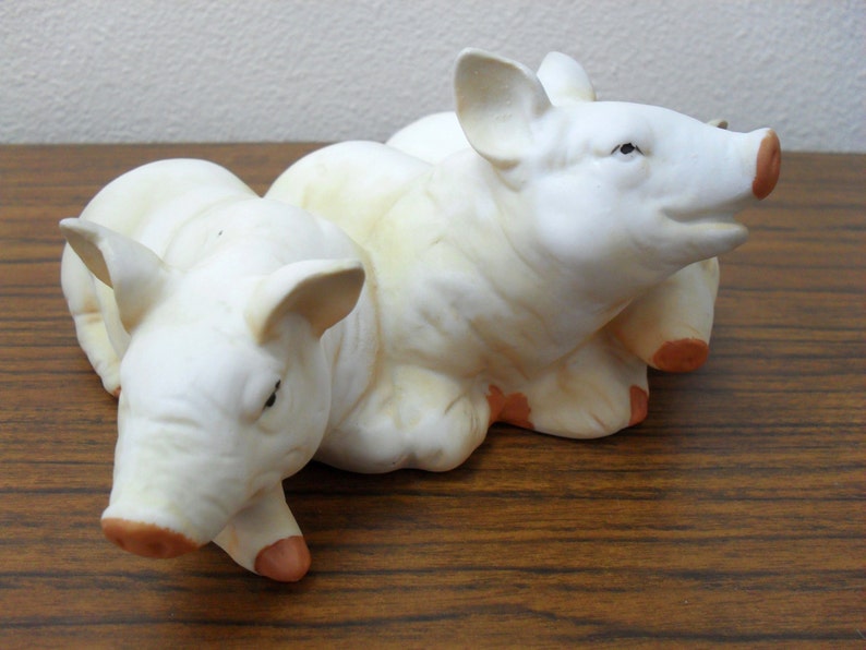 Three Pigs Figurine Alfretto Porcelain Pigs Collector's - Etsy