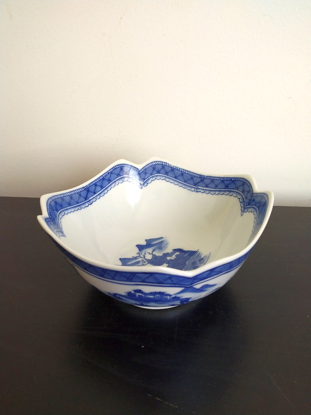 Vintage Chinese Blue and White Porcelain Square Bowl Signed - Etsy
