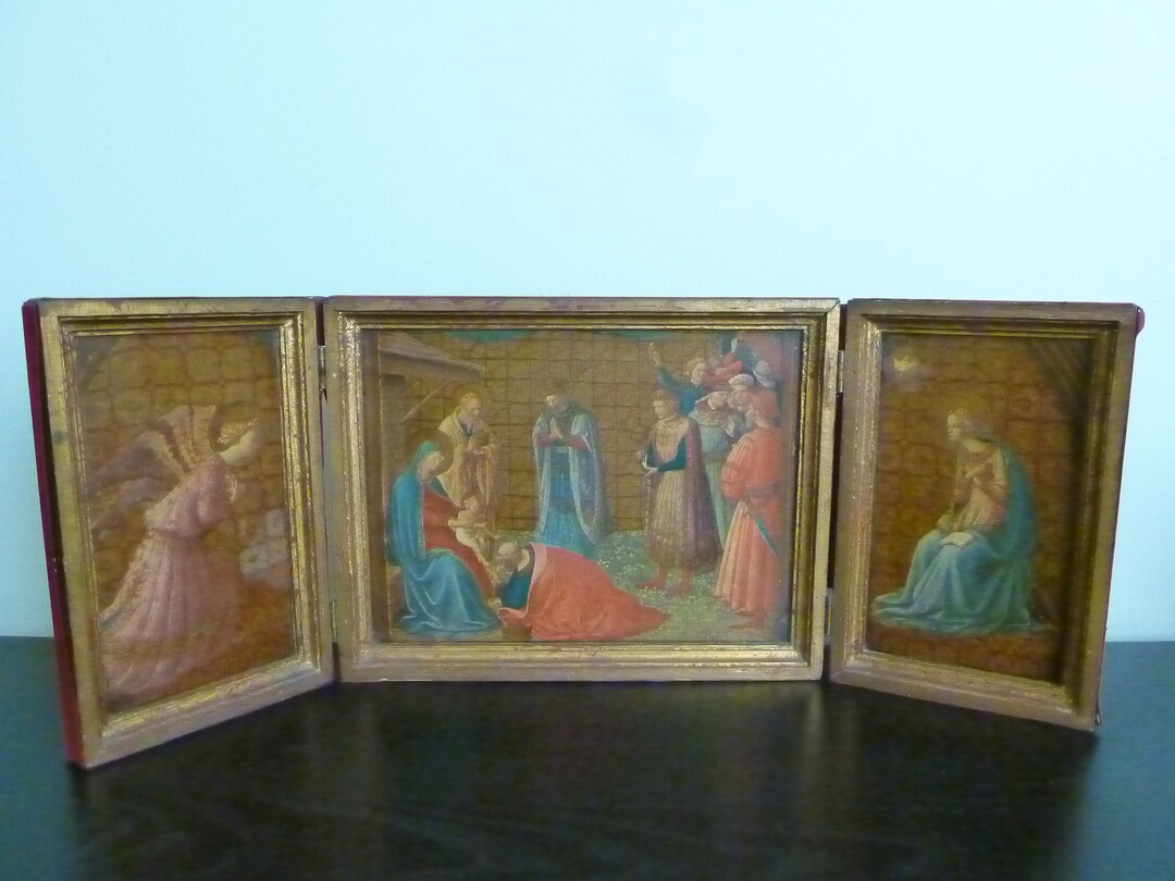 Religious Triptych Adoration of the Magi Wooden Panels / Italian ...