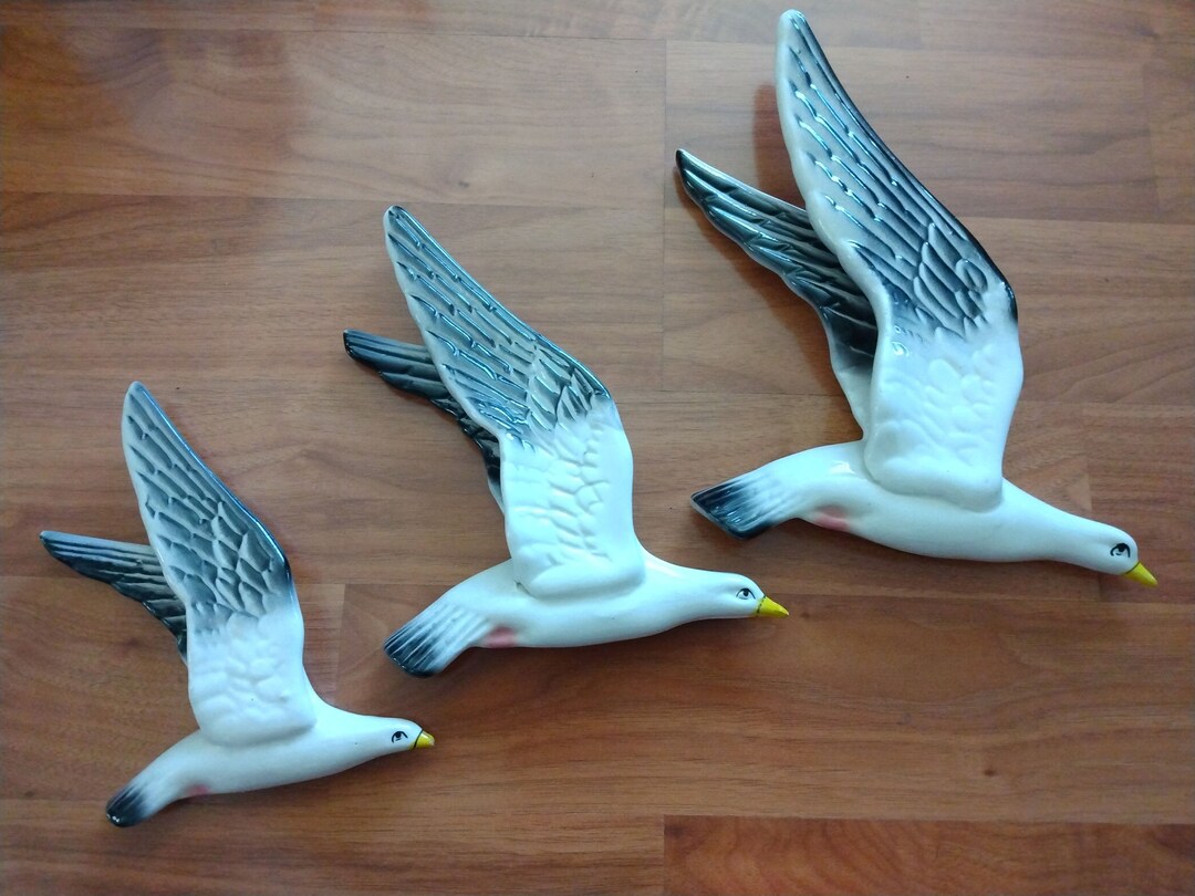 Vintage Beswick Style Flying Seagulls Ceramic Wall Plaques Set of 3 - Etsy