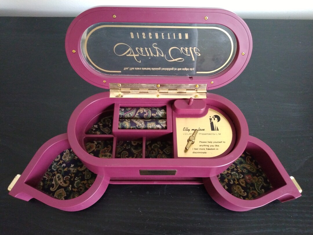 Vintage Lady Mate Music Box Jewelry Storage With 2 Drawers Fairy Tale ...