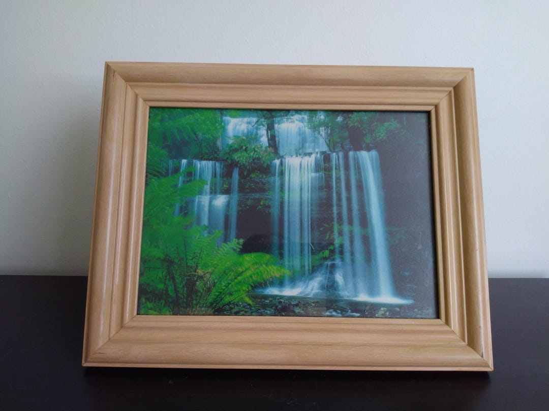 Vintage Moving Waterfall Picture Light Motion Water Birds Sounds Tan ...