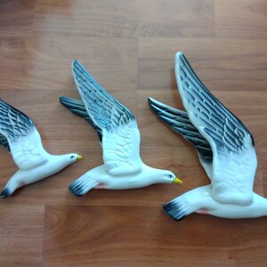 Vintage Beswick Style Flying Seagulls Ceramic Wall Plaques Set of 3 - Etsy