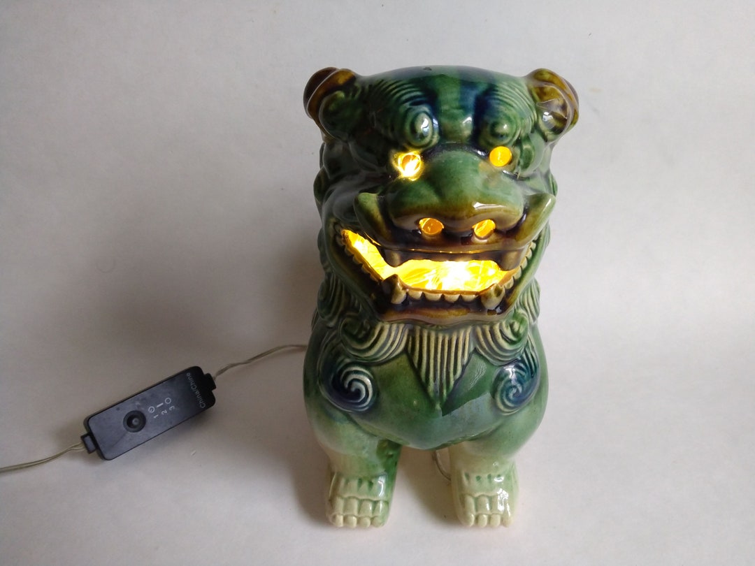 Vintage Ceramic Foo Dog Lantern / Foo Dog Night Light - Etsy