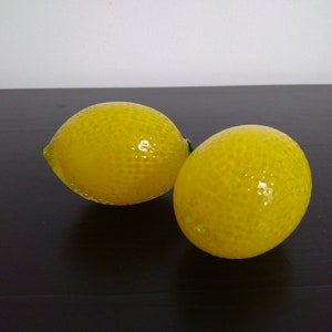 A Pair of Glass Lemon Figurne Home Kitchen Decor. - Etsy