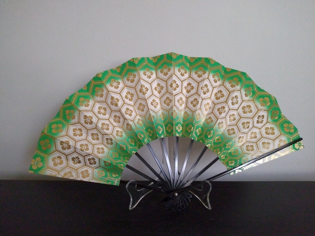 Kyoto Gold Sensu Japanese Bamboo Folding Fan / Dance Fan With Box - Etsy