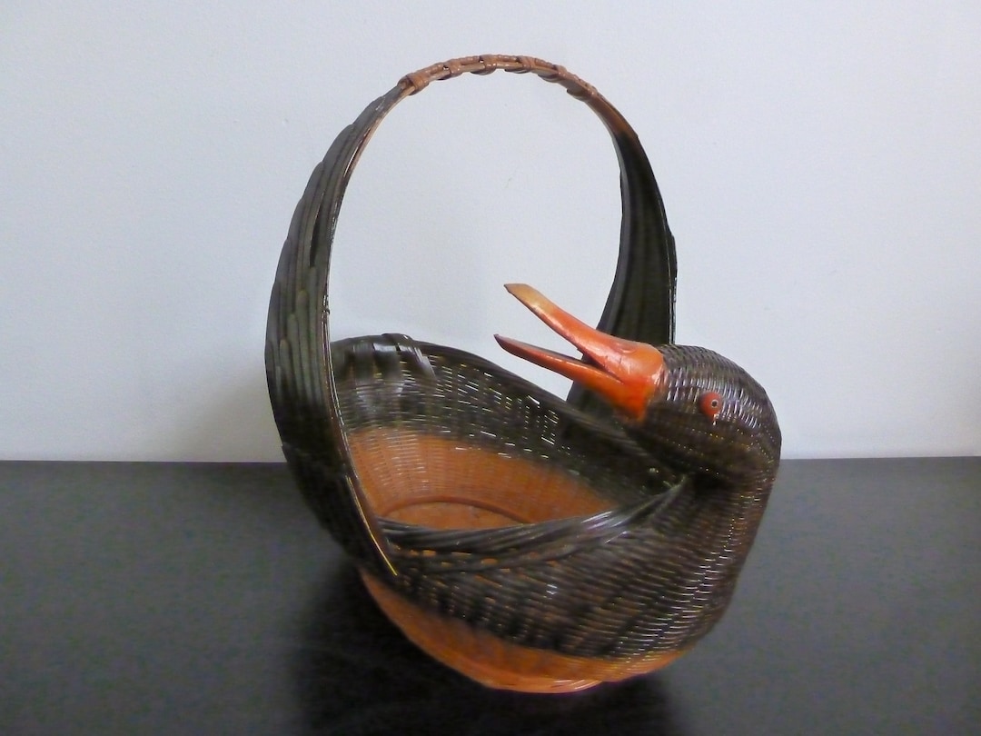 Vintage Wicker Duck Goose Basket Handcrafts China - Etsy